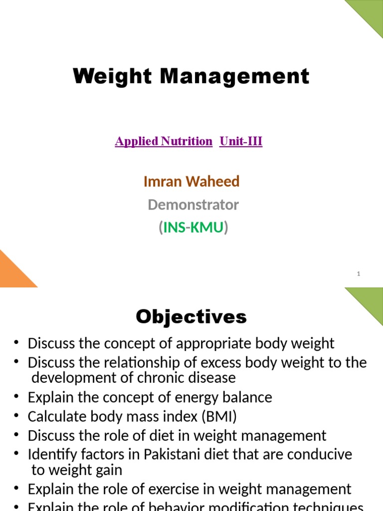 Weight Management | PDF | Dieting | Obesity