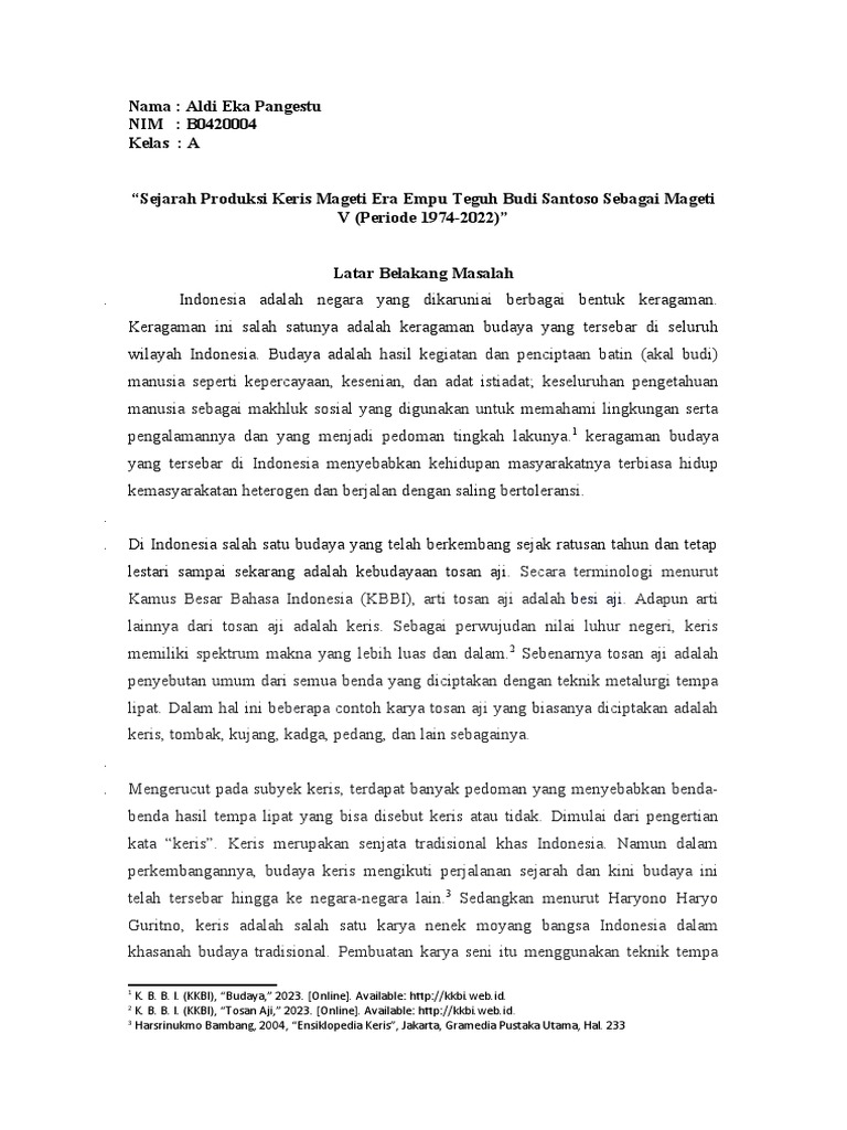 Aldi Eka Pangestu - B0420004 - Tugas PPSS Tertulis Kelas A | PDF | Ilmu Sosial