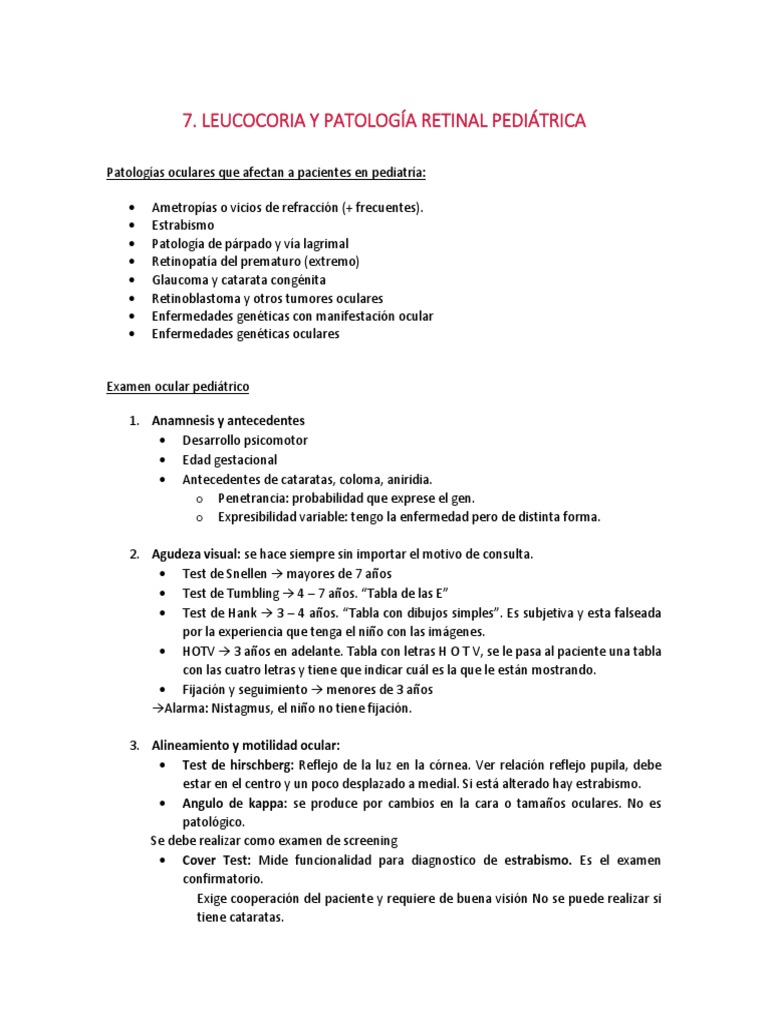 Leucocoria | PDF | Percepción visual | Ojo humano