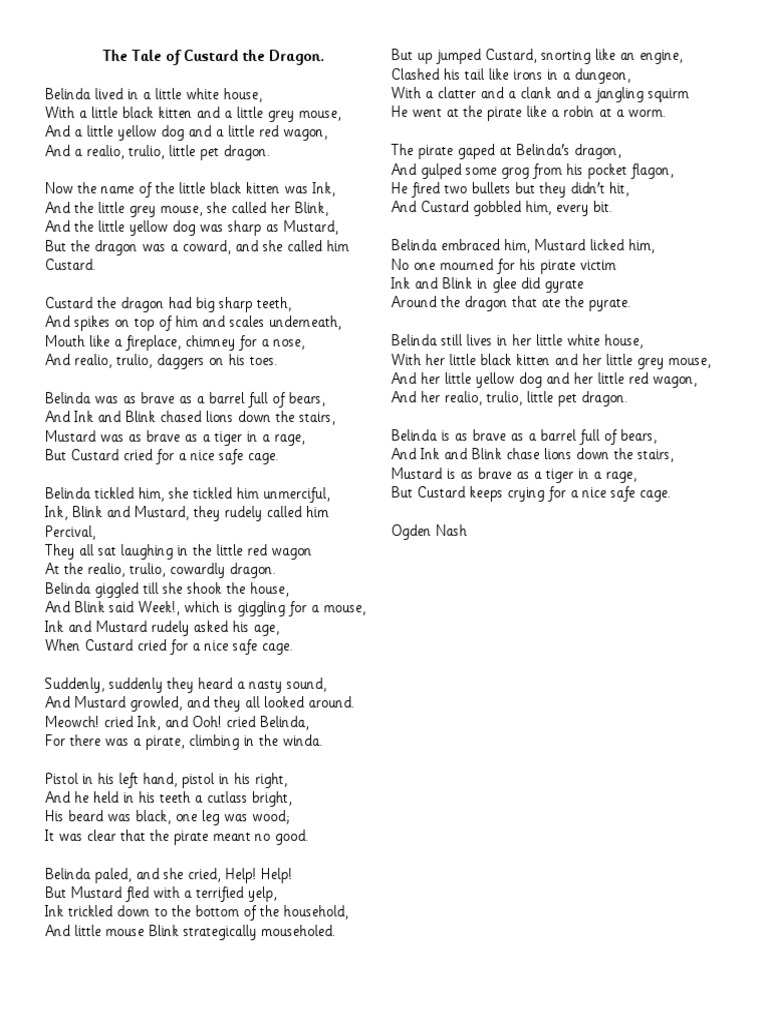 The Tale of Custard The Dragon | PDF