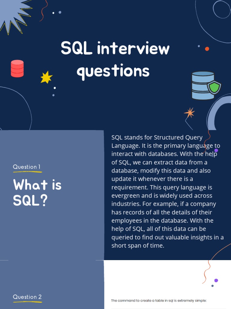 SQL Part 1 | PDF | Sql | Databases SQL Part 1 | PDF | Sql | Databases