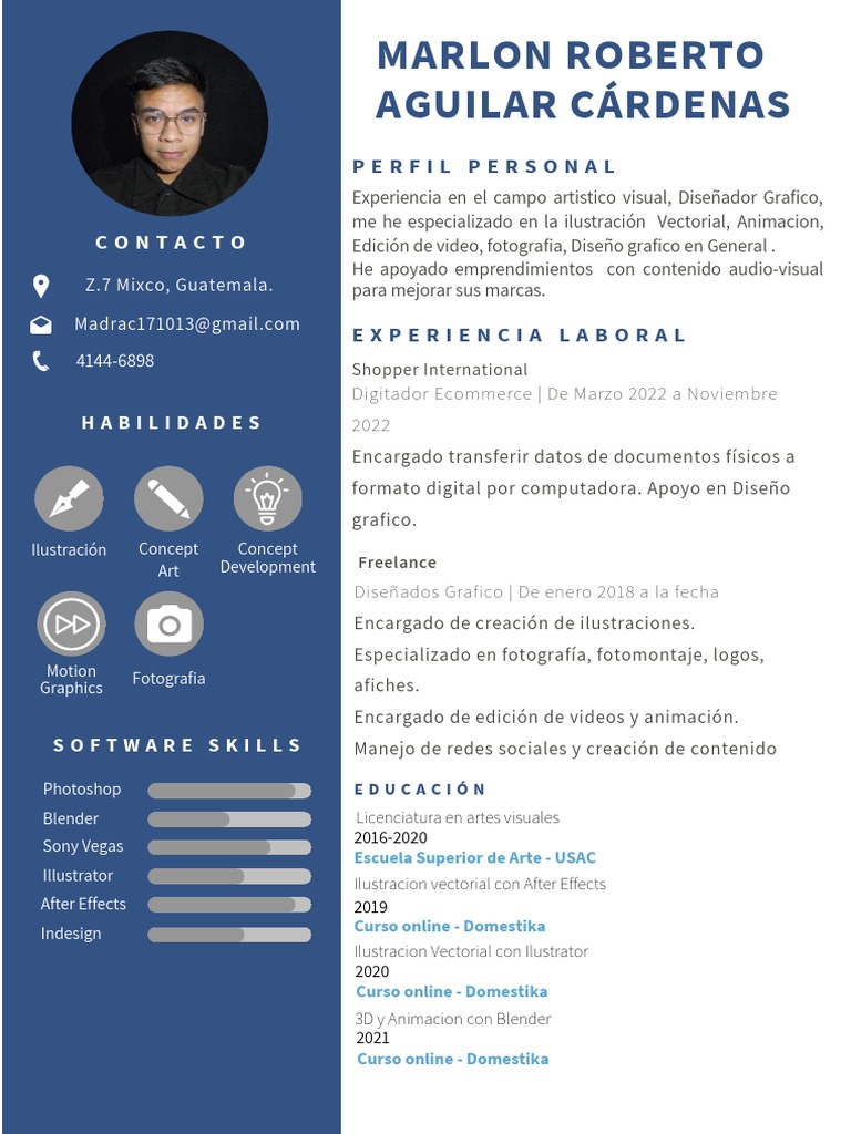 CV - Marlon Cardenas2023 | PDF | Diseño gráfico | Animación