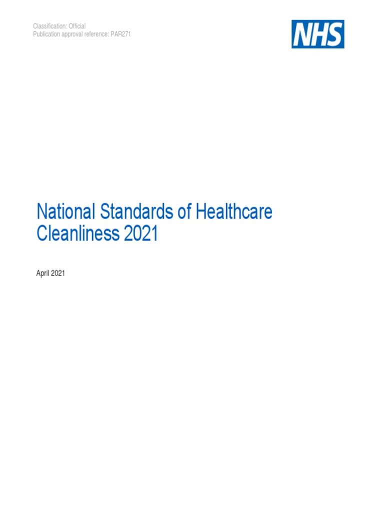 National Healthcare Cleanliness Standards 2021 | PDF | Health Care | Risk