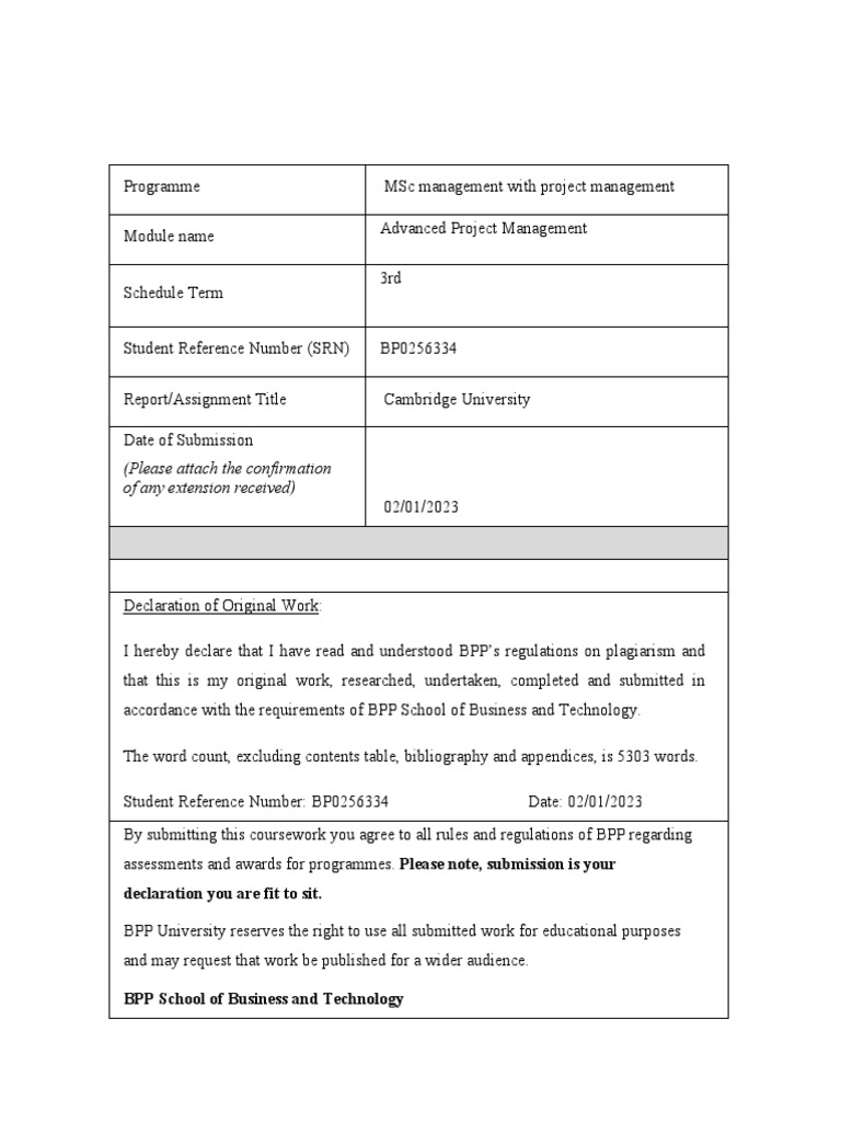 Advance Project Management Pdf Methodology Project Management