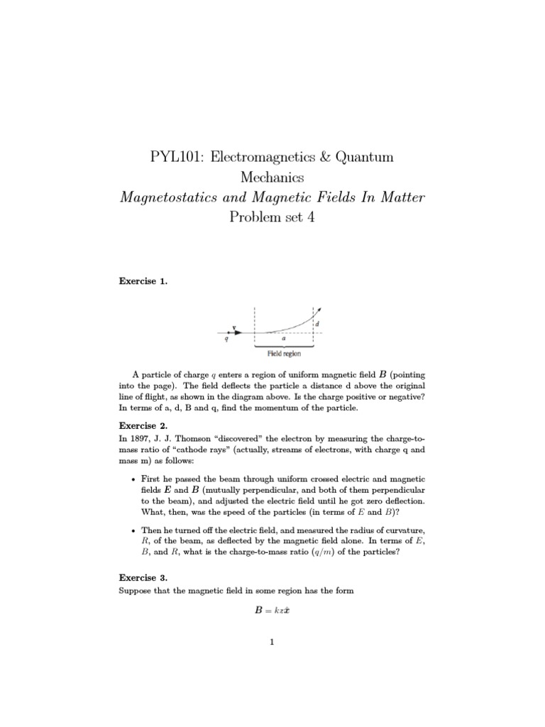 04_Tutorial_Magnetostatics | PDF | Magnetic Field | Electron