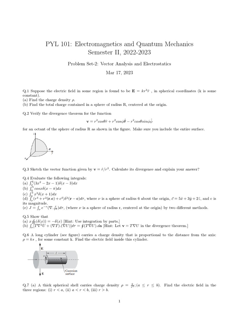 02 Tutorial Vectors+Electrostatics | PDF | Electric Field | Sphere