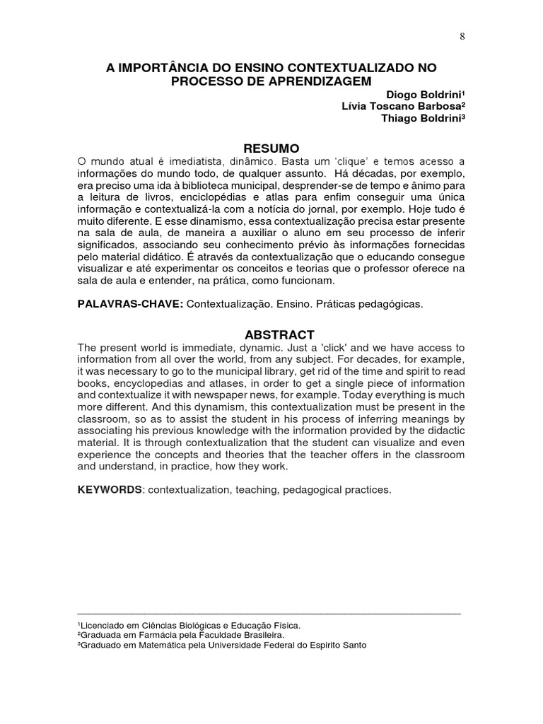 Revista Mundo Academico v10 n15 Artigo 01 | PDF | Aprendizado | Conhecimento