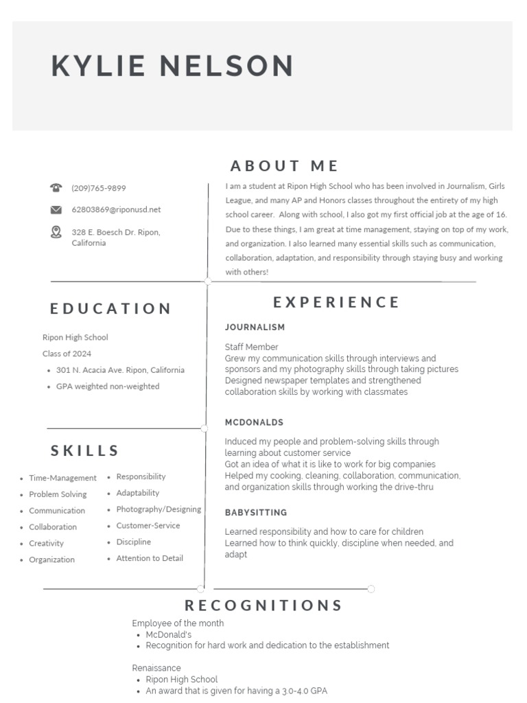 Grey Clean CV Resume Photo | PDF | Cognition | Psychological Concepts