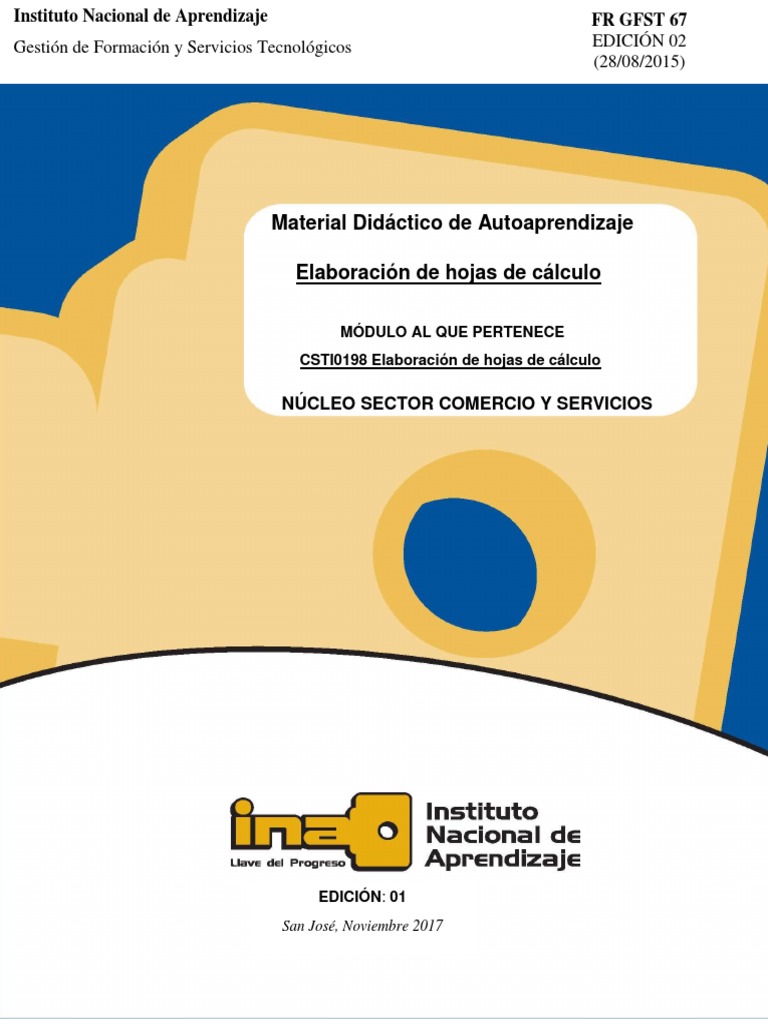 FR GFST 67 02 MaterialdidacticoHojacalculo | PDF | Microsoft Excel ...