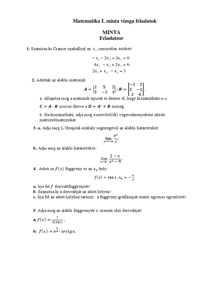 21 - Minta Vizsga 1 | PDF