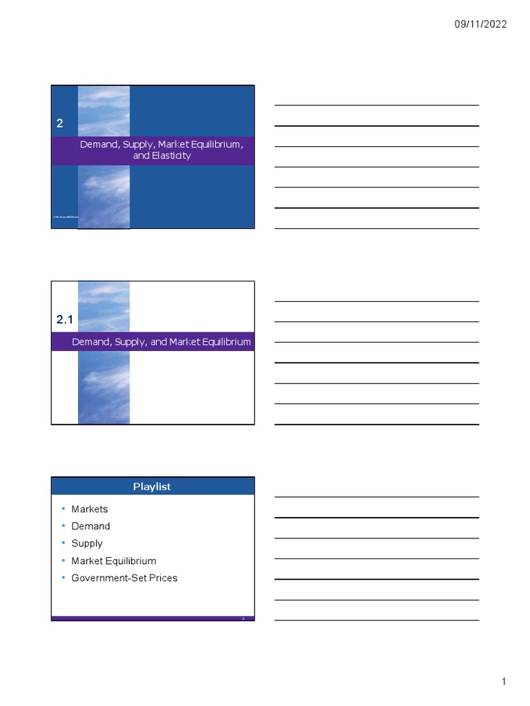 2 Demand Supply Market Equilibrium And Elasticity Pdf Elasticity