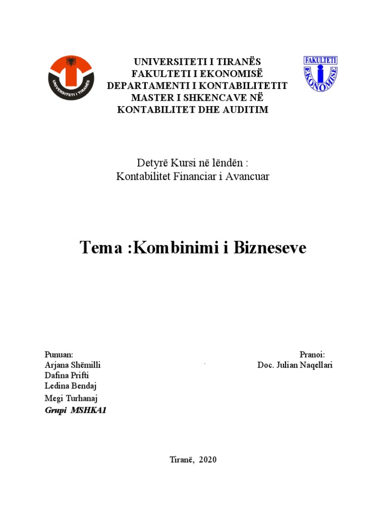 Detyra e Kursit KFA, Shemilli - Prifti - Bendaj - Turhanaj | PDF
