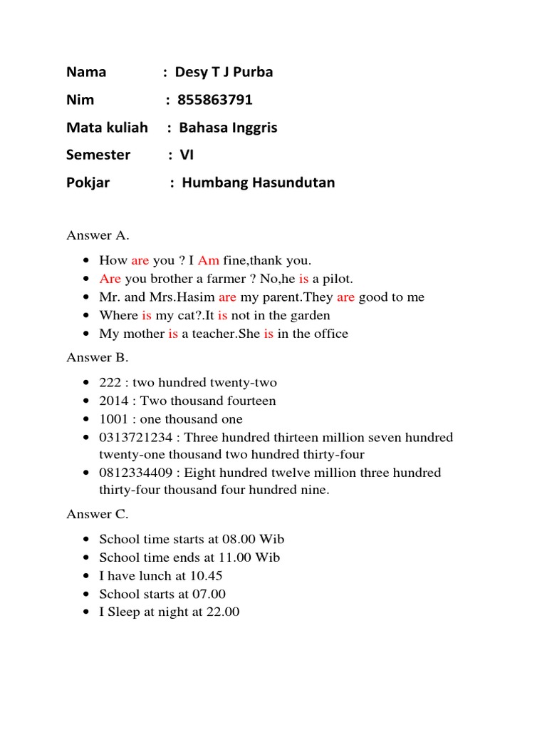 TUGAS 1 BAHASA INGGRIS | PDF
