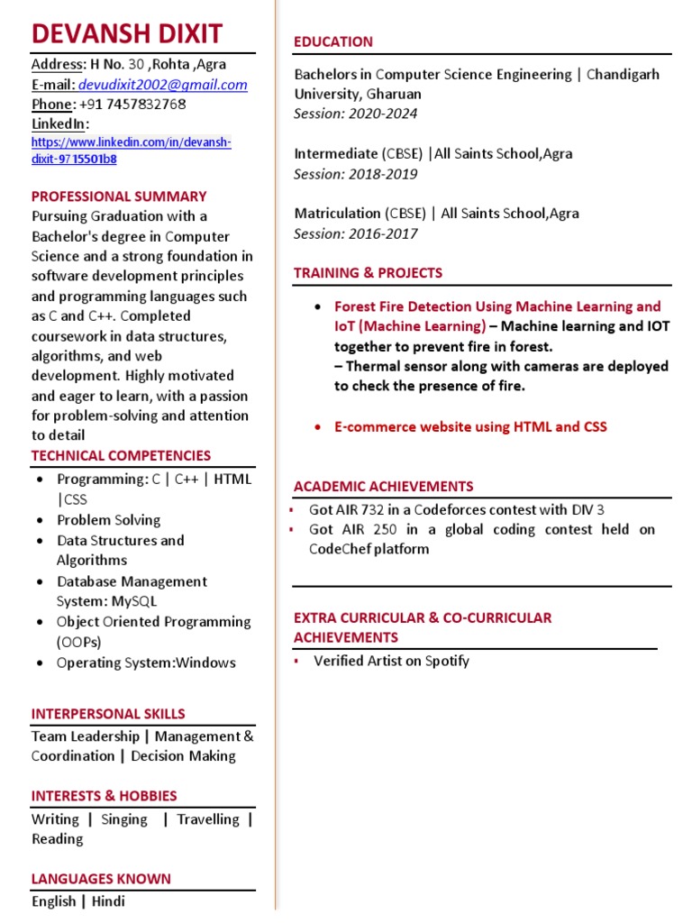 Devansh Resume | PDF