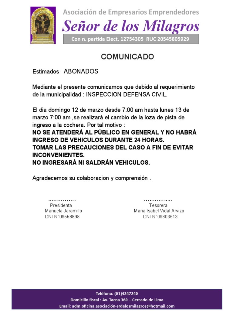 Comunicado Corregido | PDF