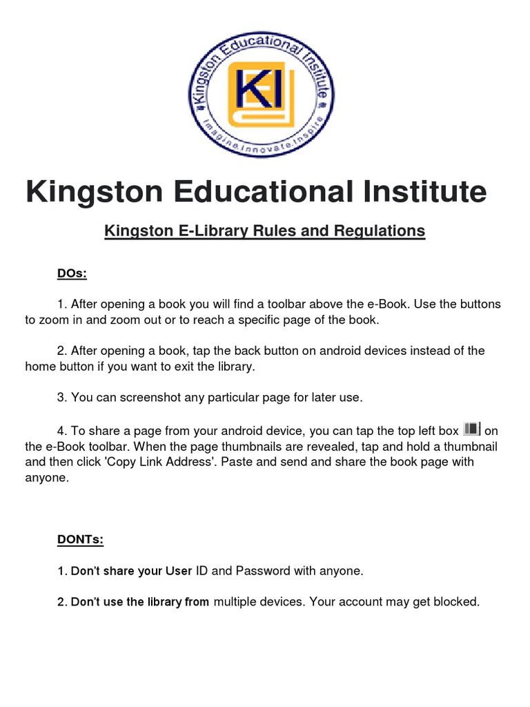 Kingston Educational Institute | PDF