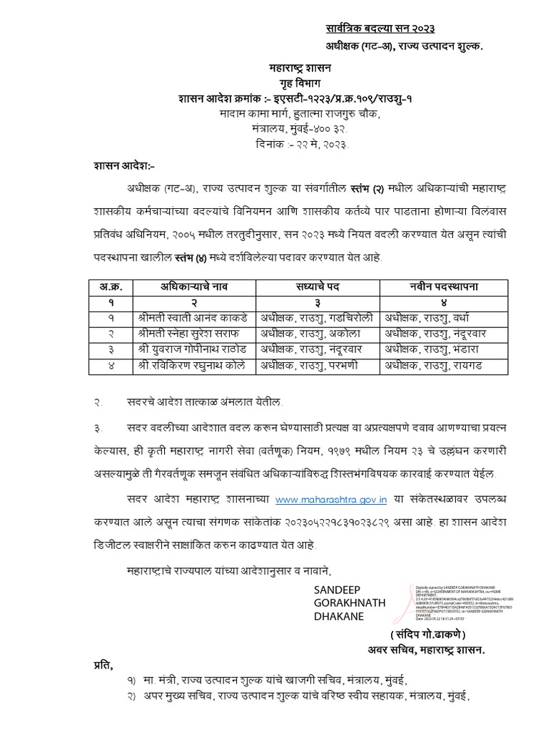 Sandeep Gorakhnath Dhakane: WWW - Maharashtra.gov - in | PDF