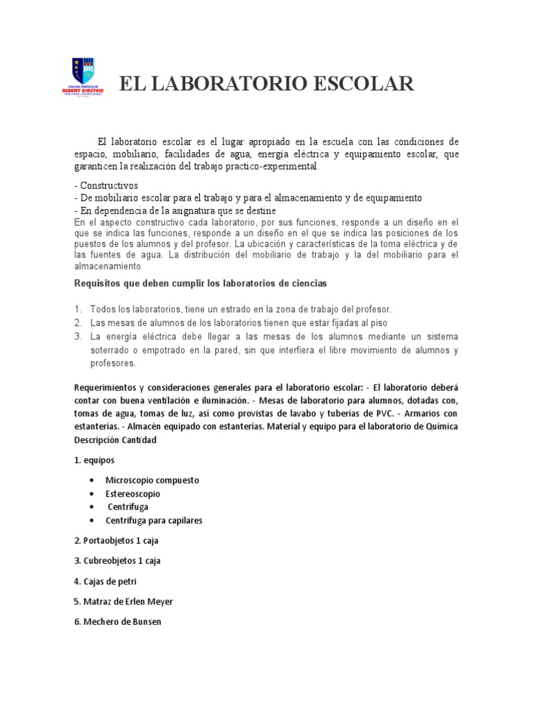 El Laboratorio Escolar | PDF