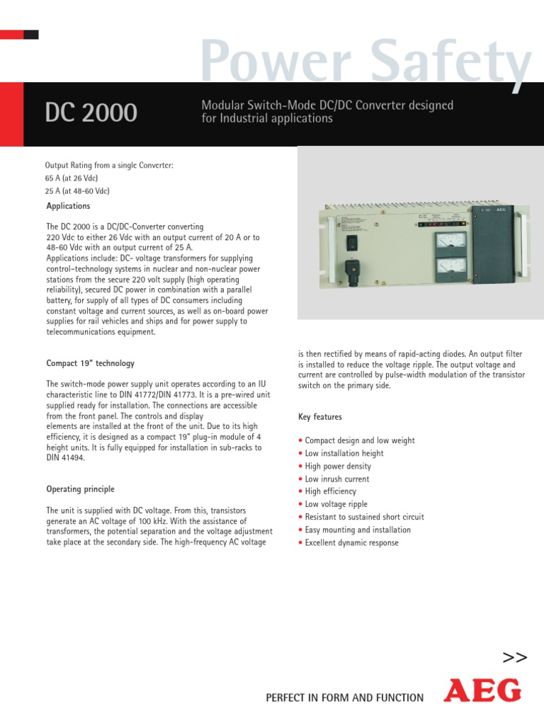 AEG DC 2000 Mat 37204601 | PDF | Direct Current | Power Supply