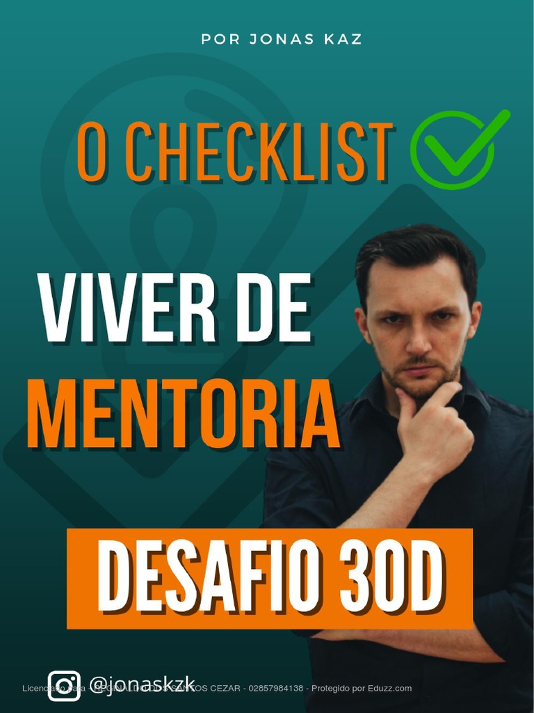 Checklist Viver de Mentoria Desafio 30d Jonas Kaz 1 | PDF | Marketing de afiliados | Facebook