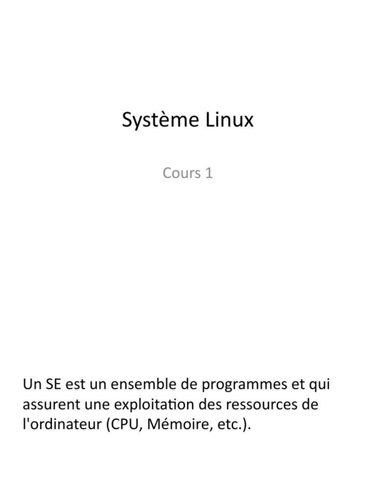 Cours 1 | PDF | Kernel (Système d'exploitation) | Système d'exploitation