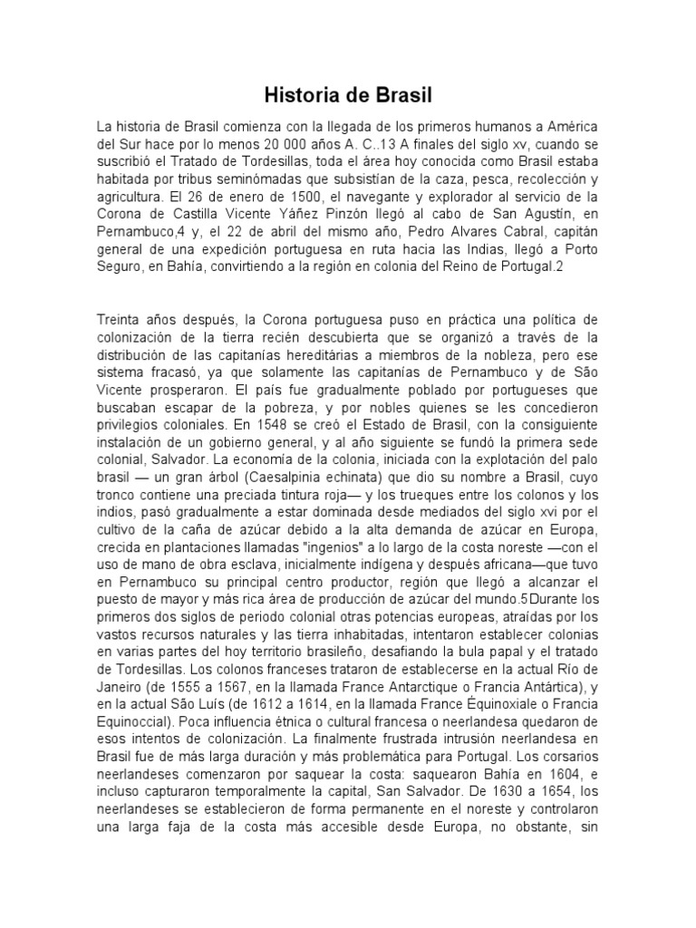 Historia de Brasil | PDF | Brasil | América del Sur