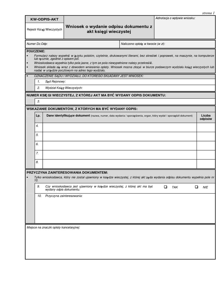 KW Odpis 1 | PDF