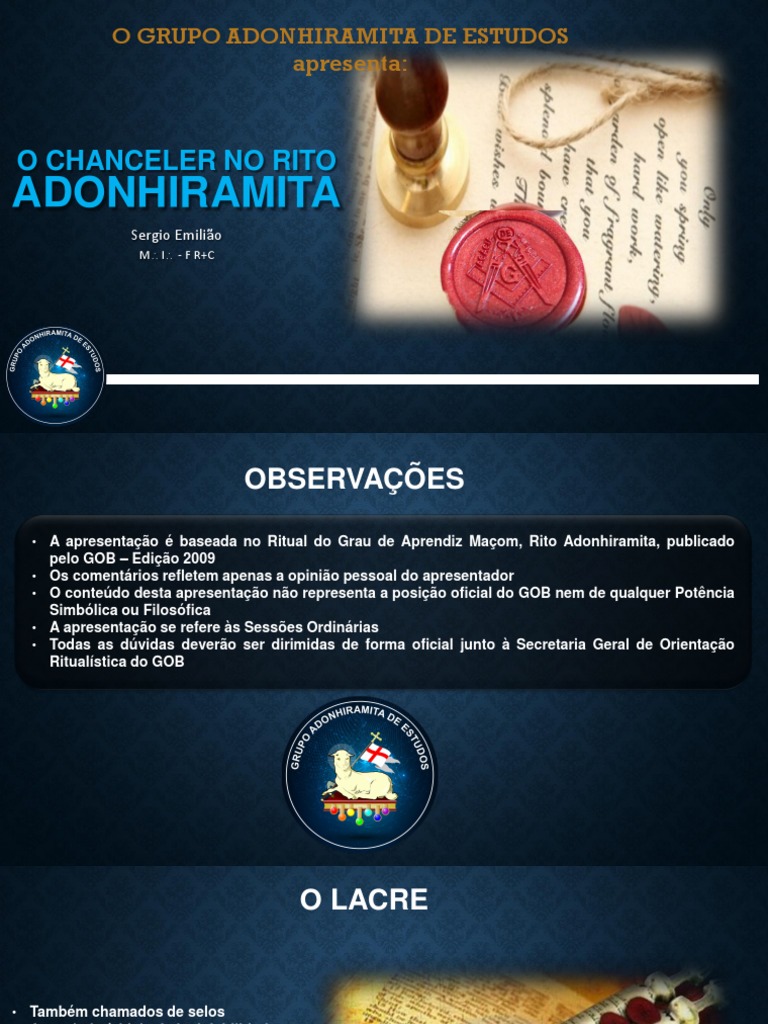 O Chanceler No Rito Adonhiramita | PDF | Loja Maçônica | Maçonaria