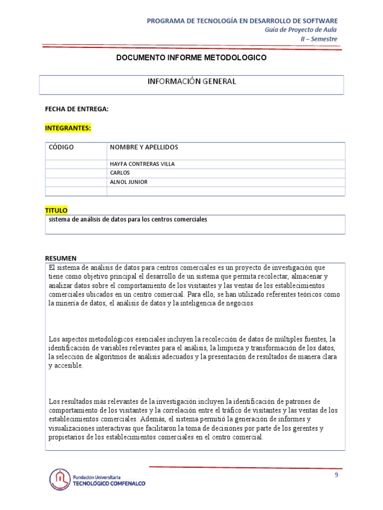Documento Informe Metodologico | PDF | Ingeniería de software | Software