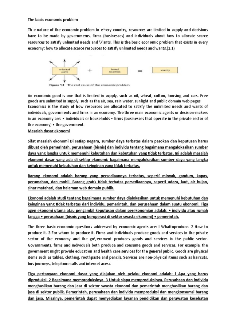 The Basic Economic Problem | PDF | Economies | Economics