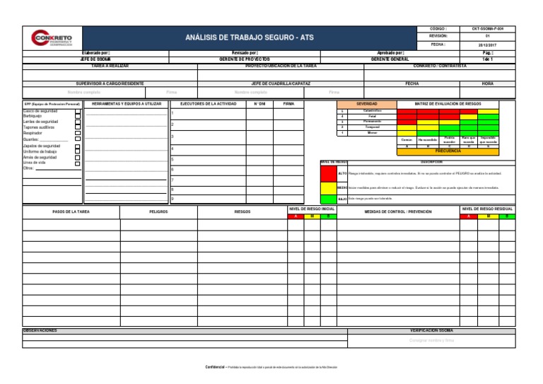 CKT-SSOMA-F-004 Análisis de Trabajo Seguro | PDF CKT-SSOMA-F-004 Análisis de Trabajo Seguro | PDF