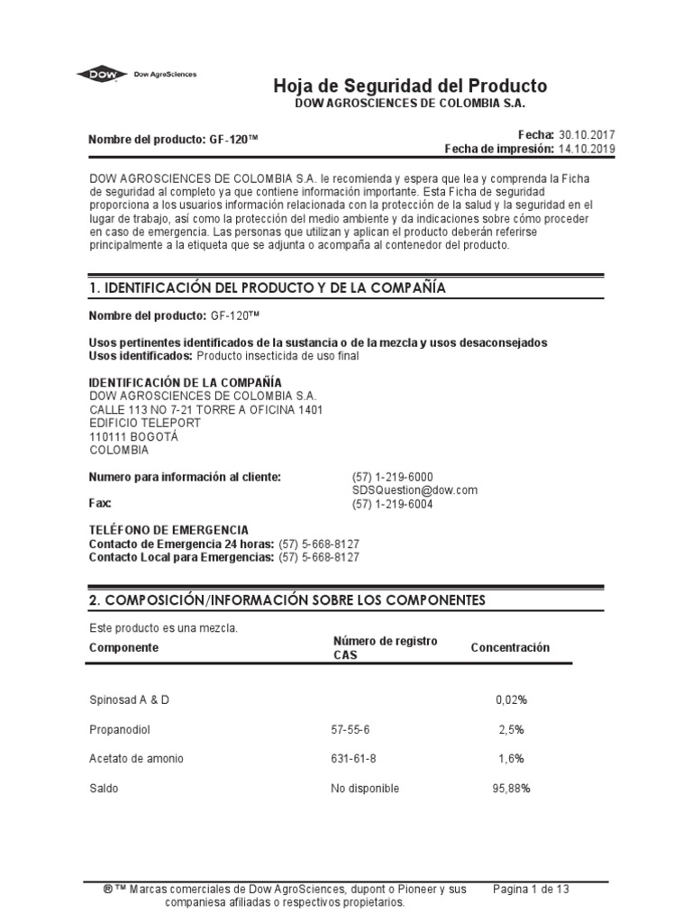 GF-120 (GF-1111) - Oct2019 | PDF | Agua | Incendios