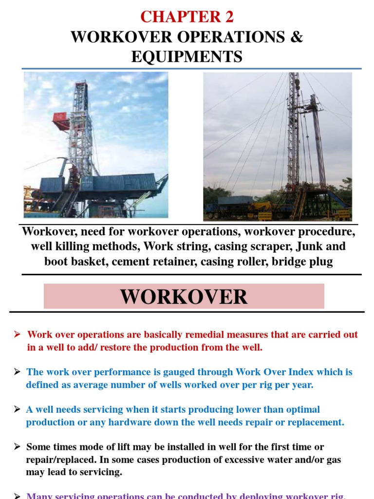 Ch02 Workover Oprnt and Equipments | PDF | Casing (Borehole) | Physical ...