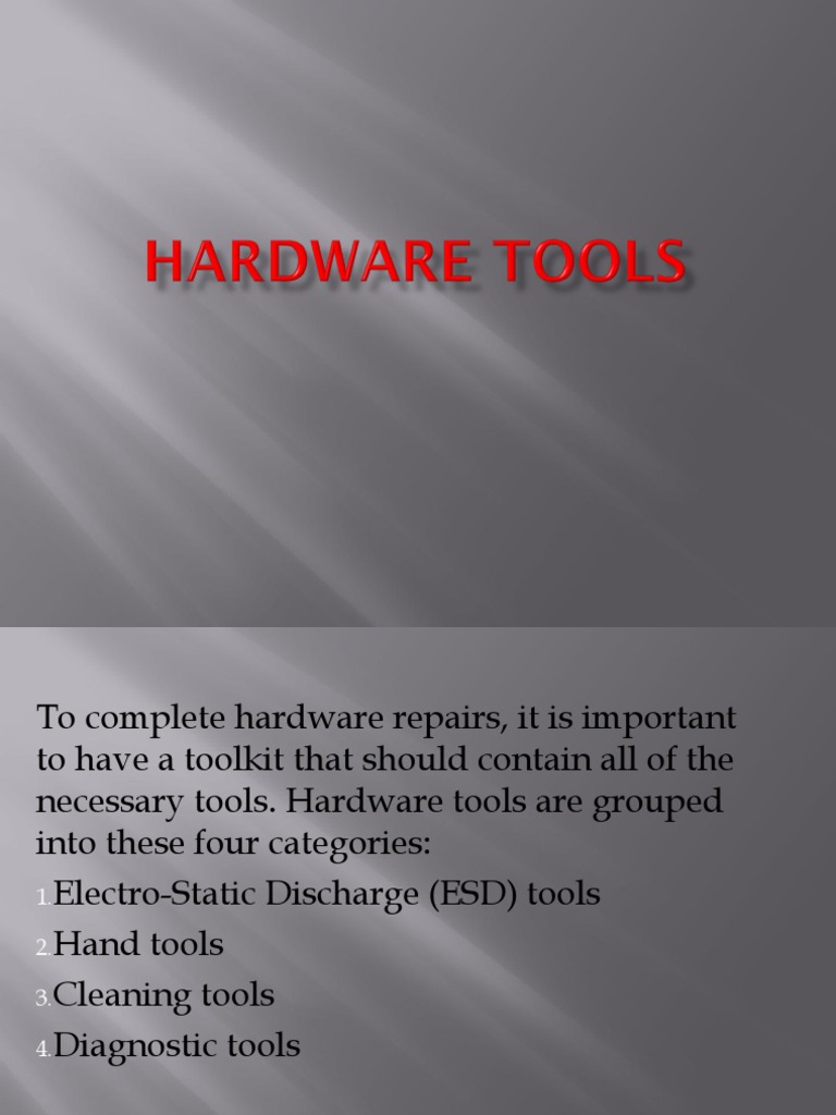 Hardware Tools Powerpoint | PDF