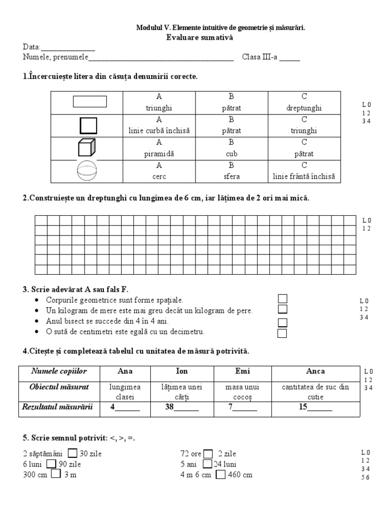 Es Matematica Clasa 3 Modulul-V | PDF