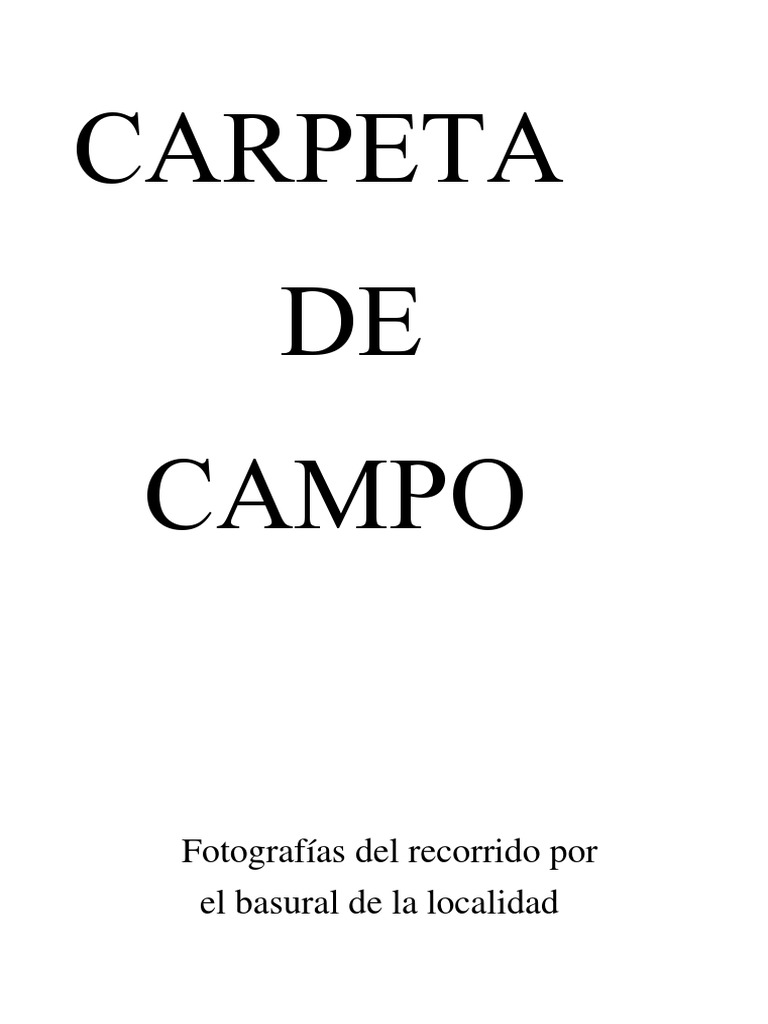 Carpeta de Campo PDF | PDF
