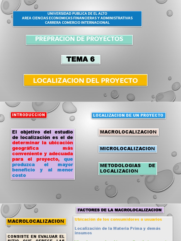 Localización de Proyectos: Macro y Micro | PDF | Transporte | Infraestructura