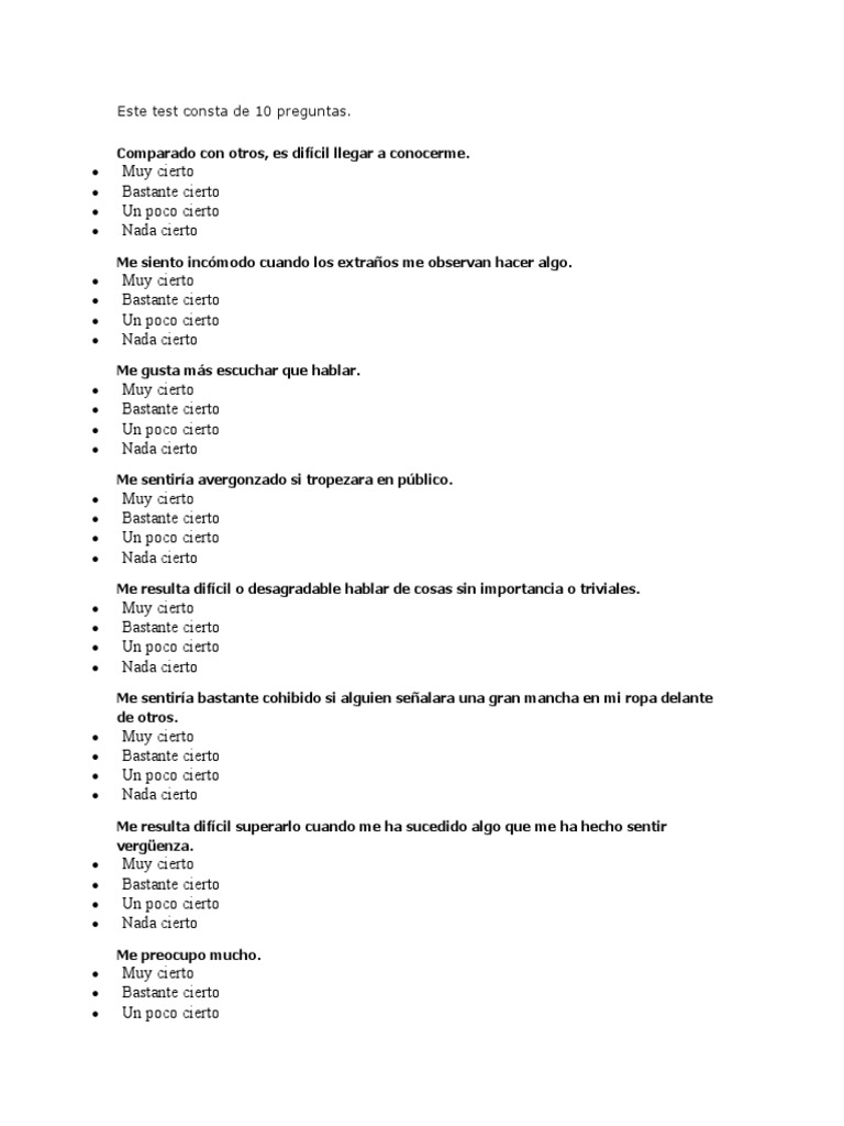 Test de Extroversion Introversion | PDF