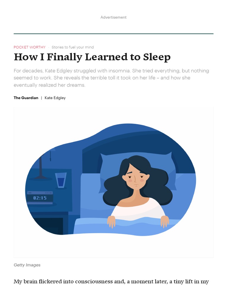 How I Finally Learned To Sleep | PDF | Sleep | Insomnia