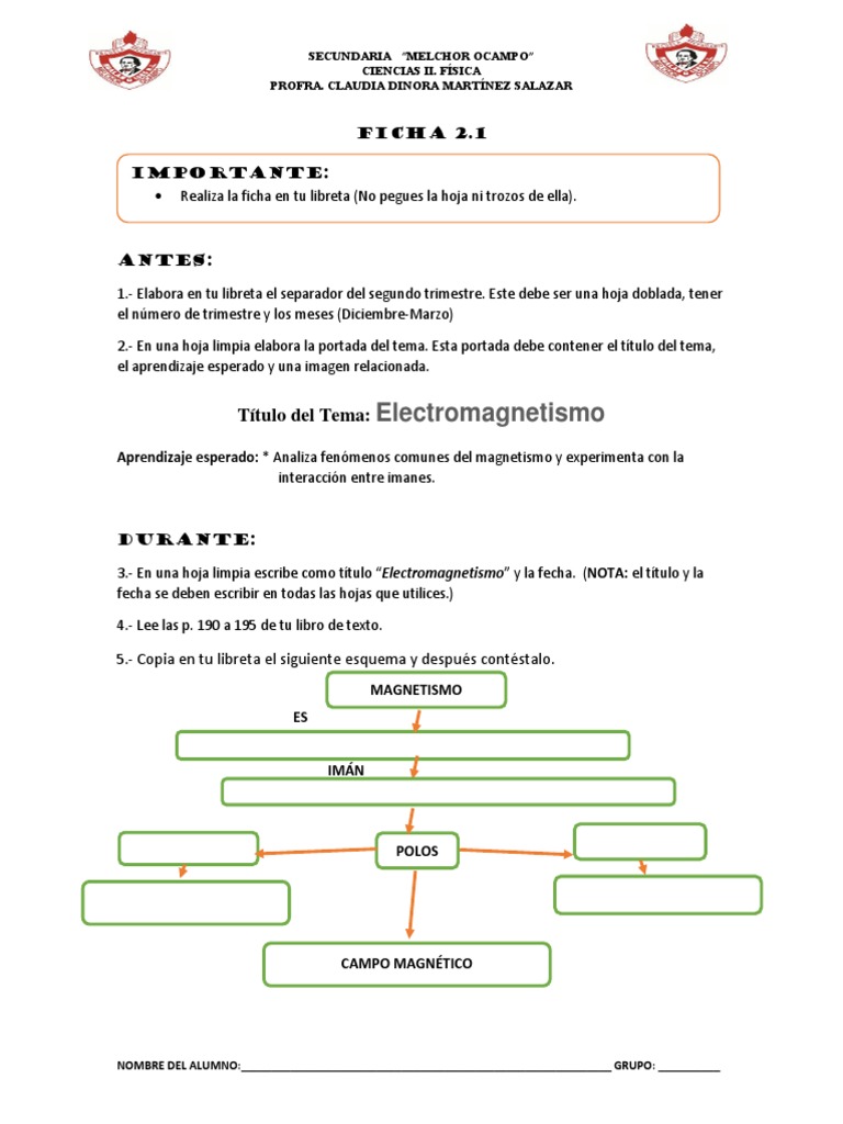 Ficha2.1.Física. El Magnetismo | PDF