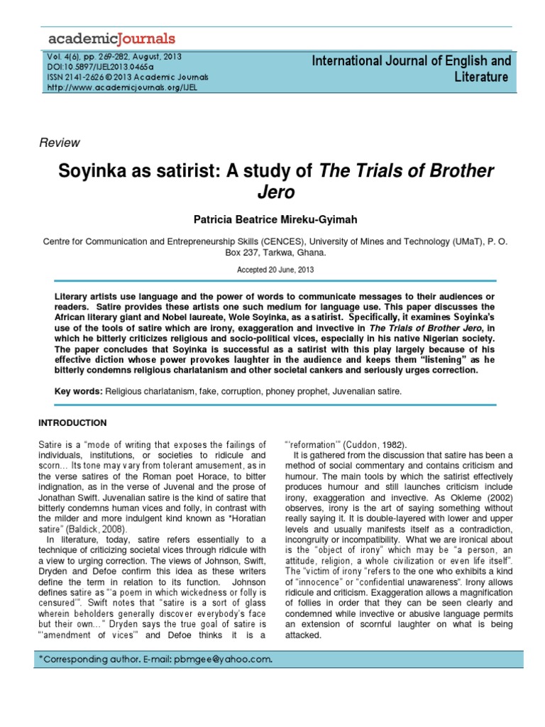 The Trials of Brother Jero (PDFDrive) | PDF | Satire | Irony