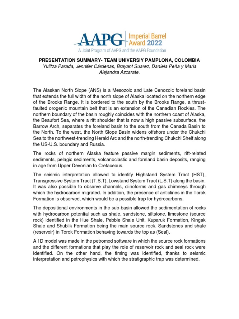 Alaskan Basin Hydrocarbon Analysis | PDF