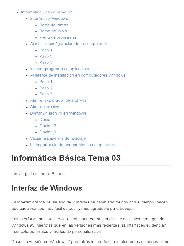INF01 Tema03 JLIB | PDF | Microsoft Windows | Archivo de computadora