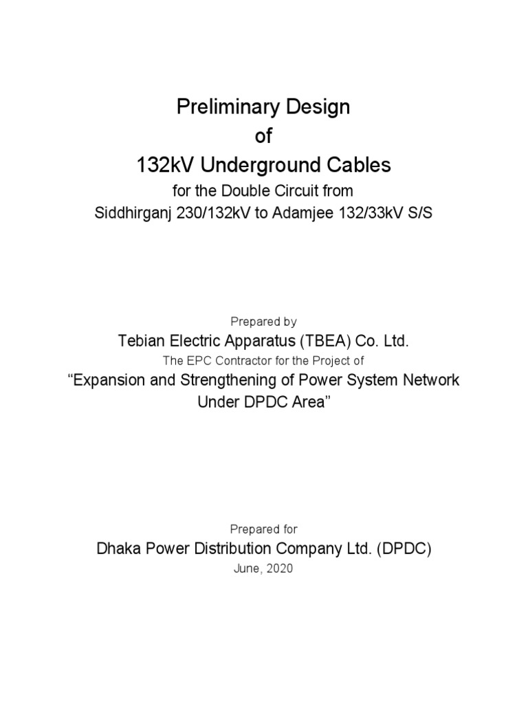 Preliminary Design of 132kV Cables | PDF | Insulator (Electricity) | Extrusion