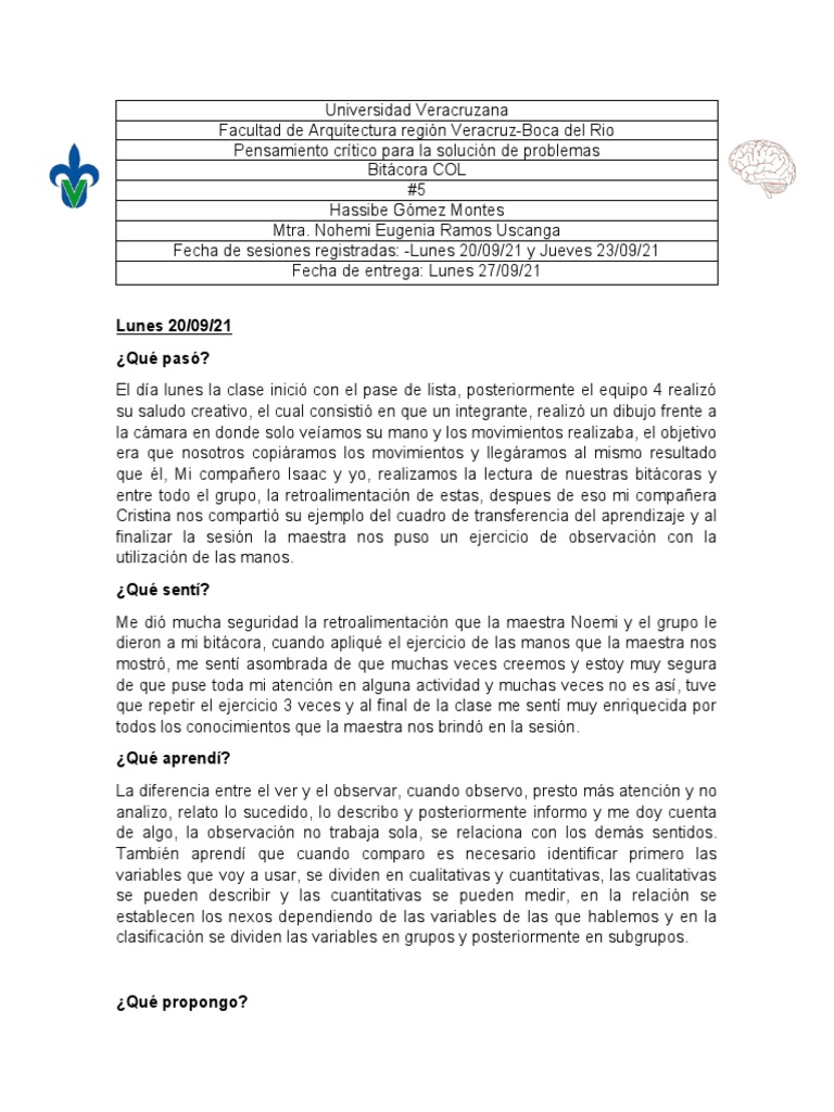 Check Out This File: Bitacora Col (Segundo Nivel) #4 | PDF