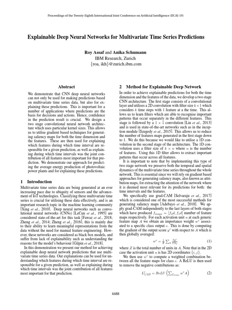 2019ijcai Explainable Deep Neural Networks For Multivariate Time Series Predictions Pdf