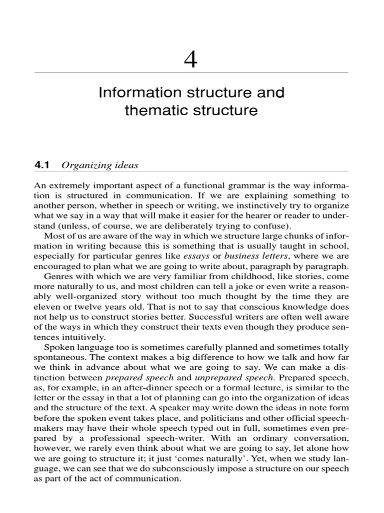 Bloor & Bloor - Chapter 4 - Information Structure and Thematic ...