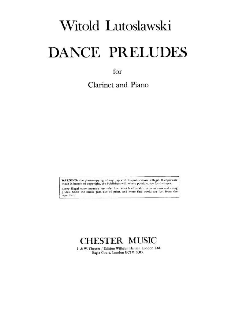 Lutoslawski Dance Preludes | PDF