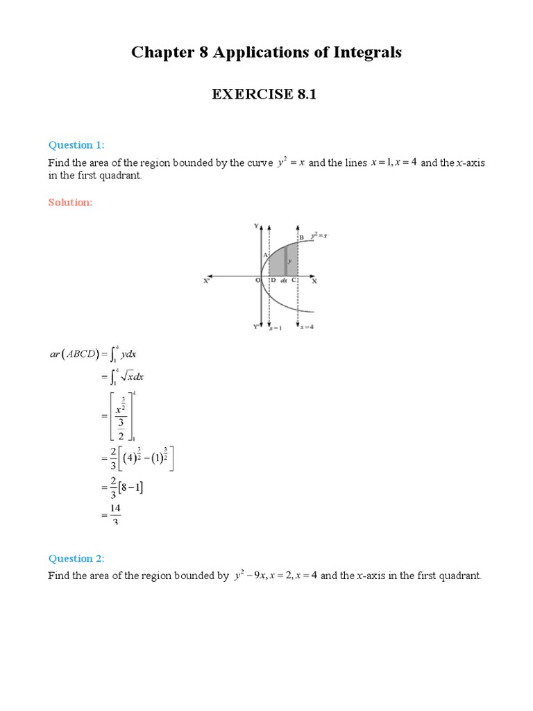 Application of Integration | PDF | Area | Cartesian Coordinate System