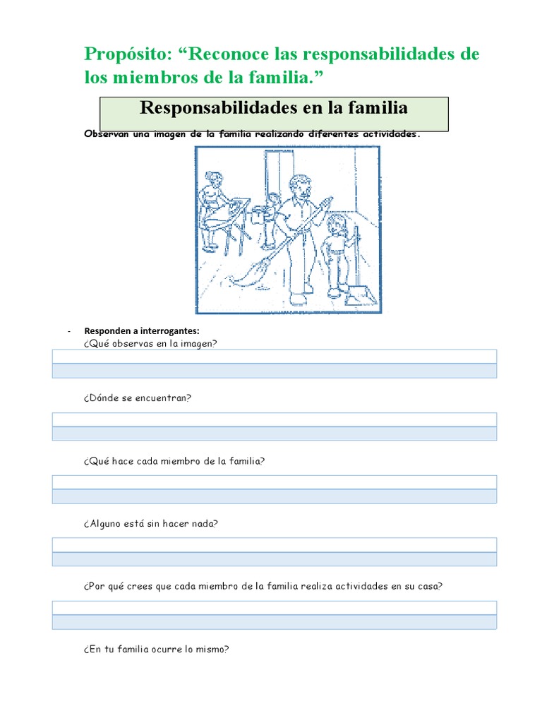 Ficha Responsabilidades Familia | PDF